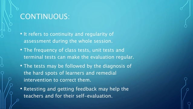 Continuous and comprehensive evaluation | PPT