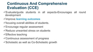 CCE, Assessment, Evaluation, Types of Assessment | PPT