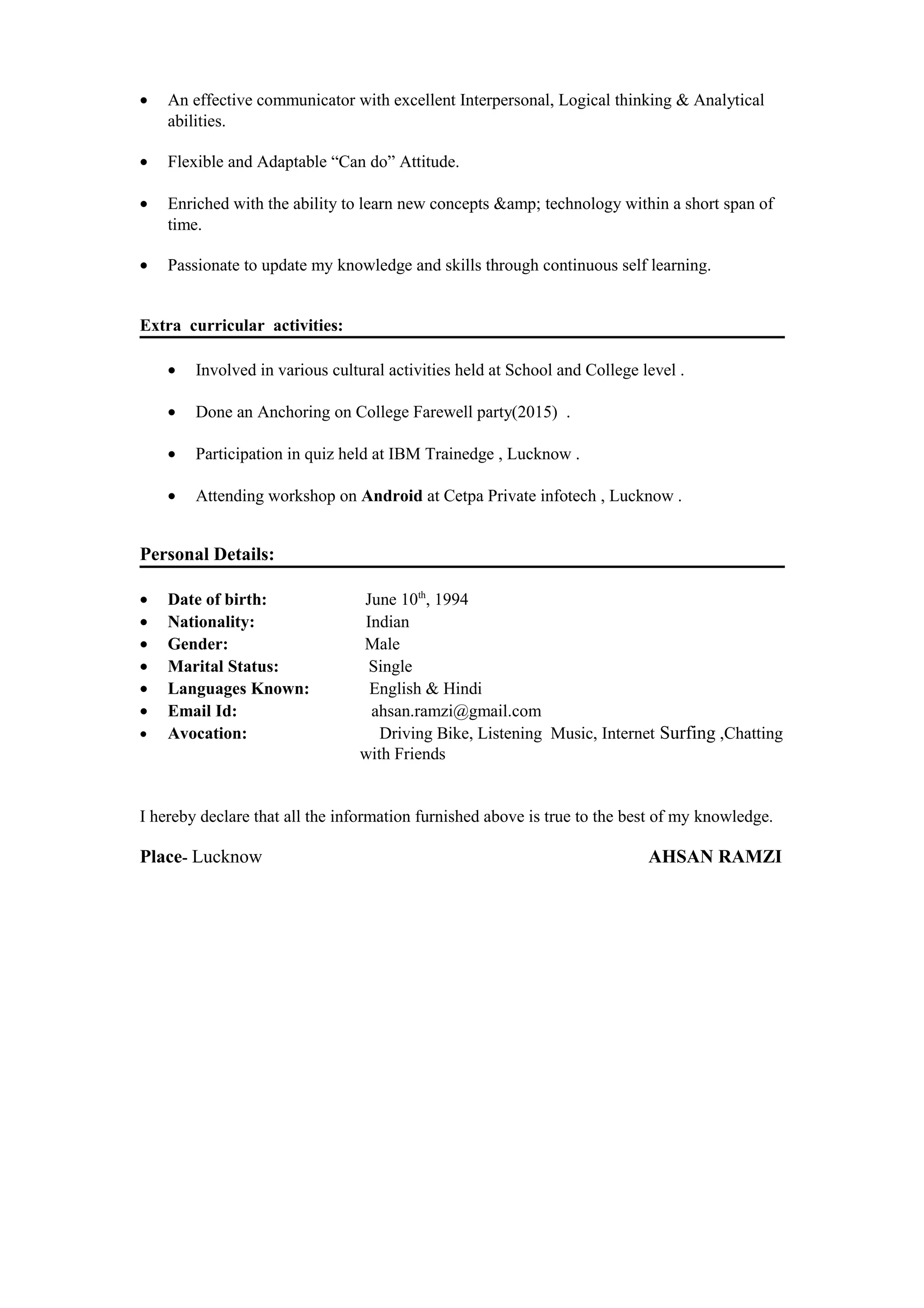 Ahsan_resume new(2012-15) | DOC