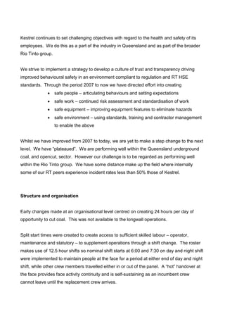 Longwall Improvement at Kestrel Mine | PDF