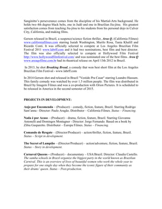 Filmmaker Biography Gerson 4-13-15 | PDF