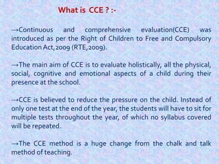 Cce and ncfte | PPTX | Educational Assessment | Education