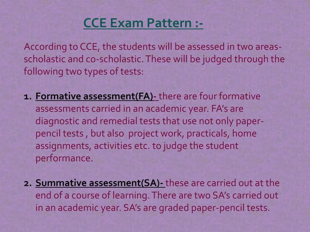 Cce and ncfte | PPTX | Educational Assessment | Education