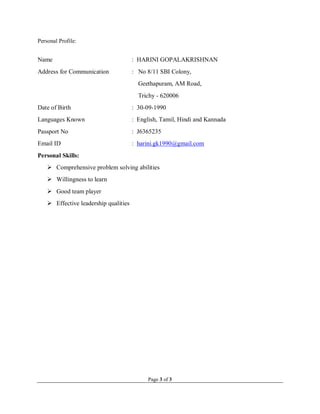 Harini_Resume | PDF