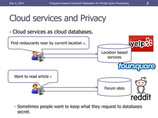 Frequency-based Constraint Relaxation for Private Query Processing in Cloud Databases | PPT
