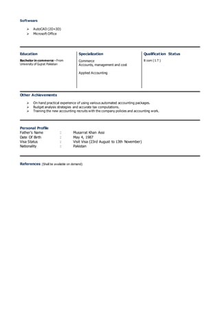 Muhammad Hasnain CV | DOCX