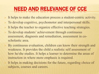 CONTINUOUS AND COMPREHENSIVE EVALUATION(CCE) | PPTX