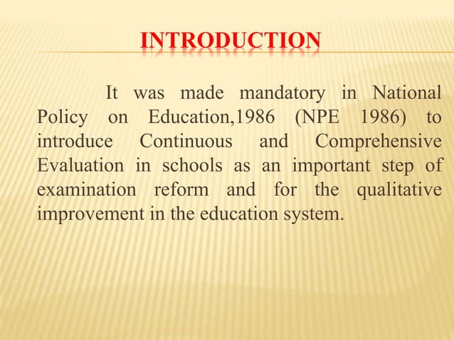 CONTINUOUS AND COMPREHENSIVE EVALUATION(CCE) | PPTX