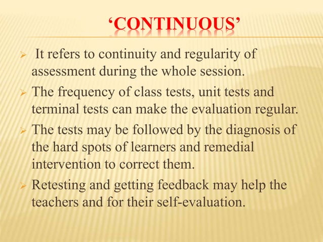 CONTINUOUS AND COMPREHENSIVE EVALUATION(CCE) | PPTX