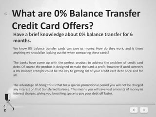 0% Balance Transfer for 6 Months | PPT