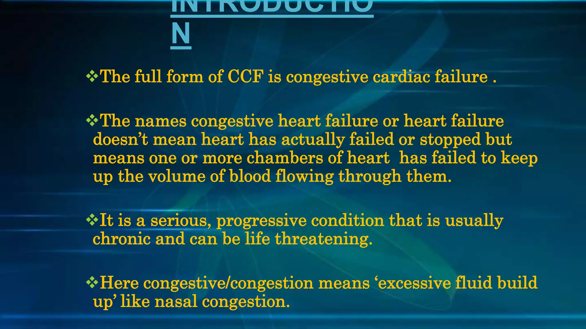 Congestive heart failure/ congestive cardiac failure | PPTX | Heart and ...