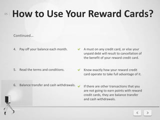 Reward Credit Cards | PPTX | Credit Cards | Personal Debt