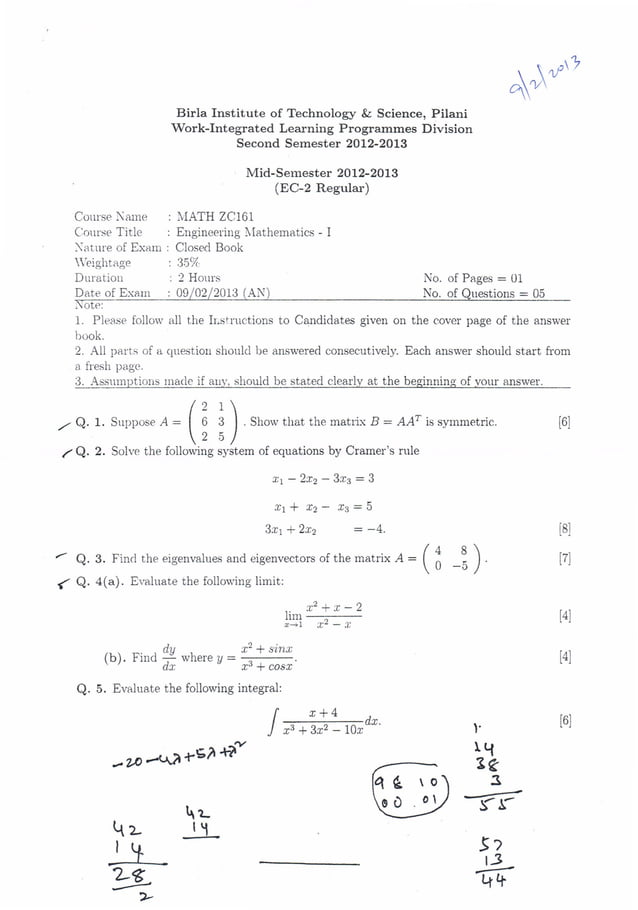 BITS QUESTIONS PAPERS | PDF