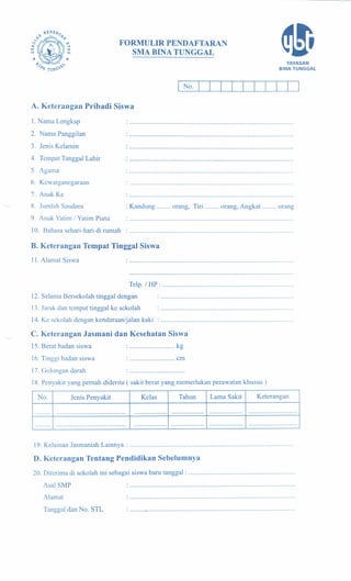 FORMULIR PENDAFTARAN | PDF