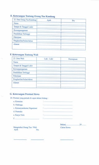 FORMULIR PENDAFTARAN | PDF