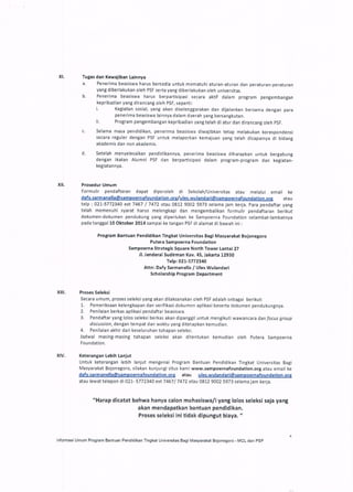 INFO BEASISWA SAMPOERNA FOUNDATION | PDF