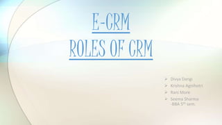 ECRM and ROLES of CRM | PPT