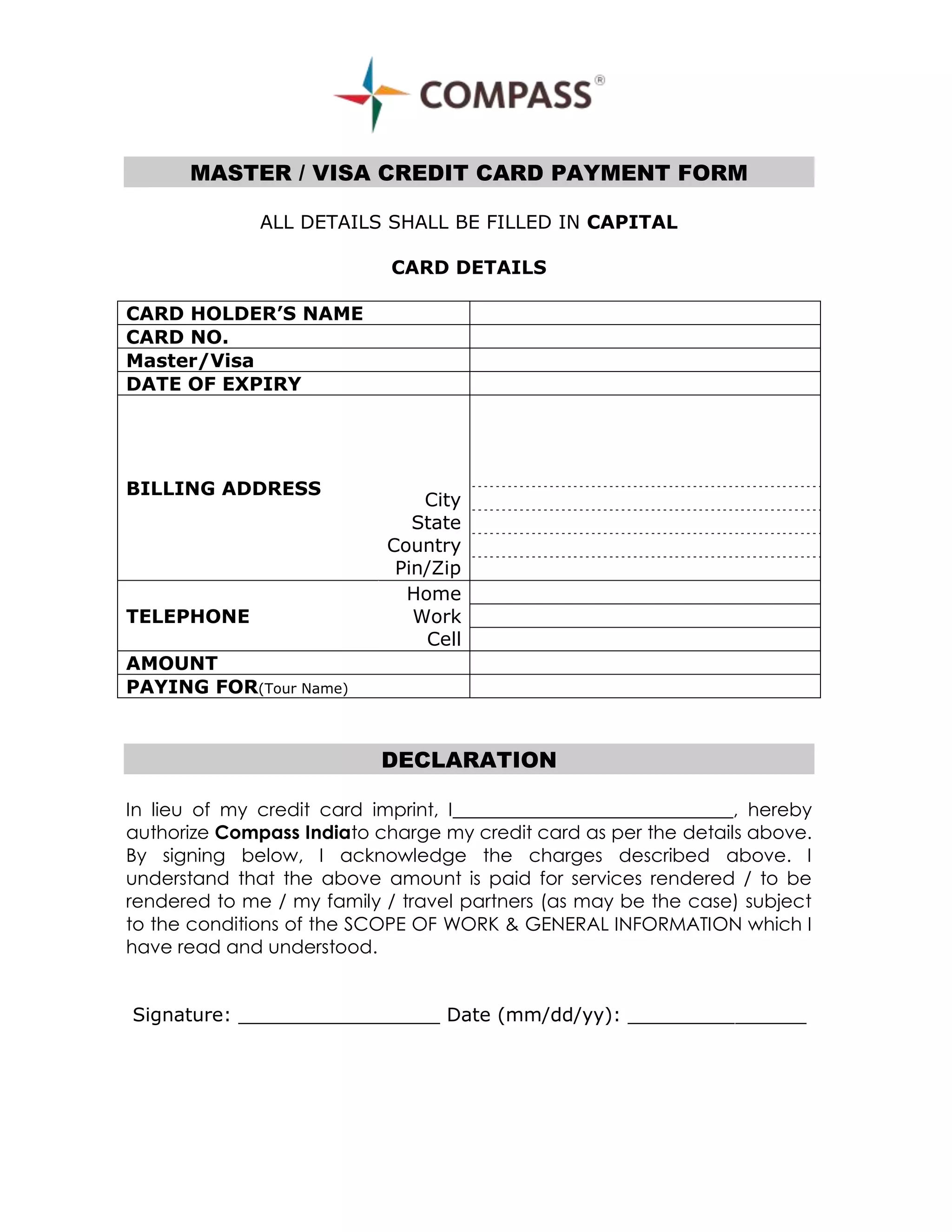Cc form master visa | PDF