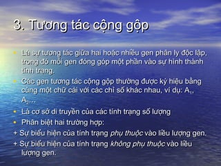 Các gen đa alen và sự tương tác | PPT
