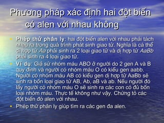 Các gen đa alen và sự tương tác | PPT
