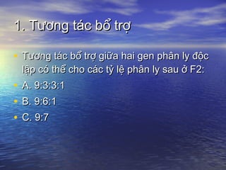 Các gen đa alen và sự tương tác | PPT