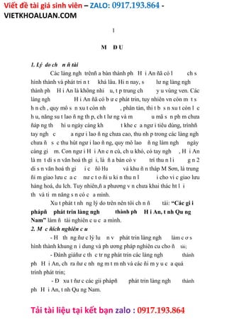 Các giải pháp để phát triển làng nghề ở Thành phố Hội An - tỉnh Quảng Nam (TT).doc
