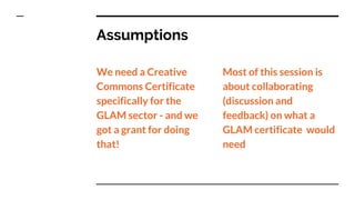 Creative Commons Certificates for GLAM Workers | PPT