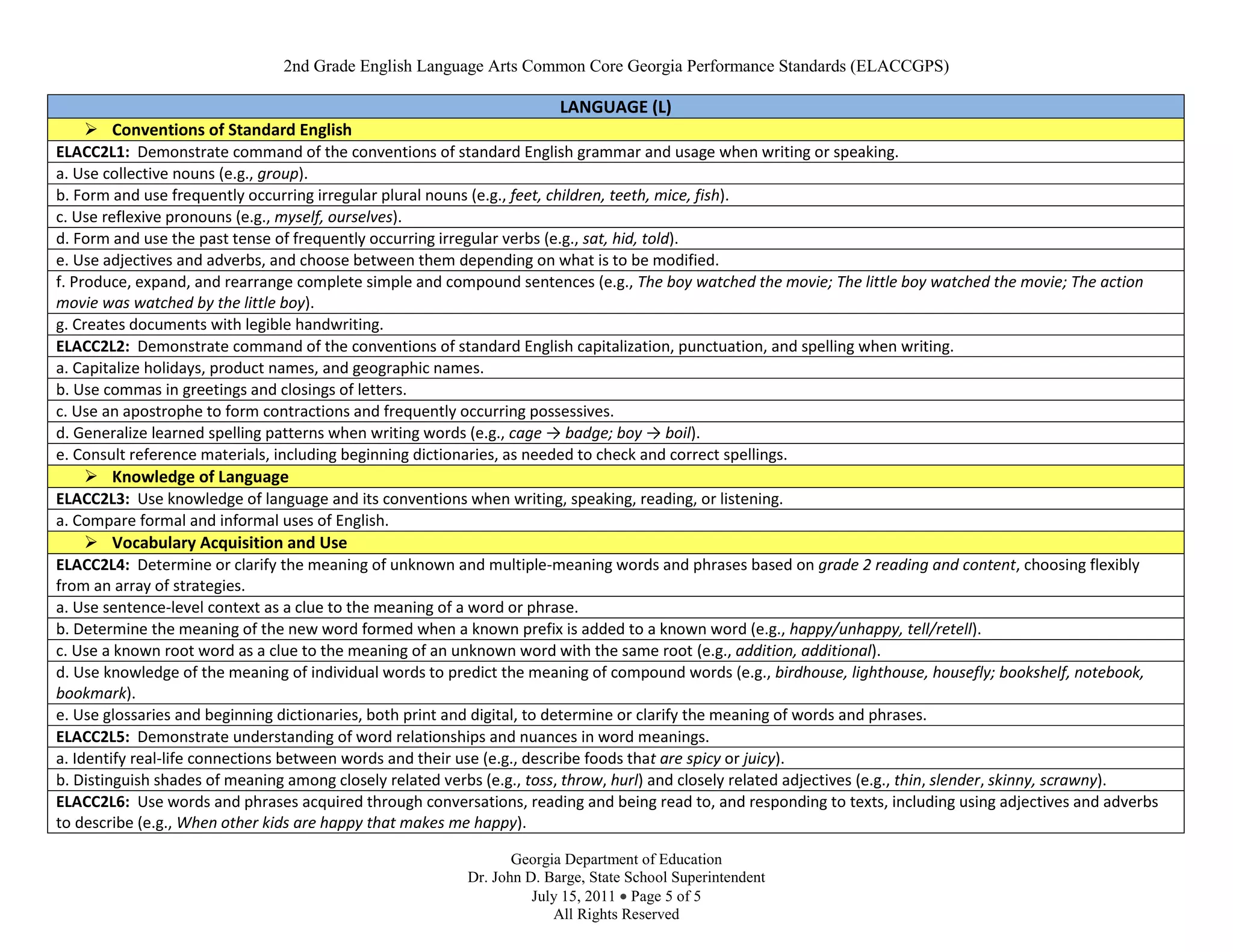 Gr. 2 Standards | PDF