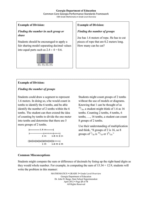 Ccgps math 5_grade_leveloverview | DOCX | Homework and Study | Education