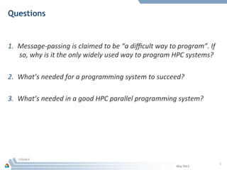 Programming Models for High-performance Computing | PPT