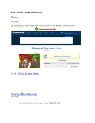 Cách chèn logo vào link mediafire | PDF