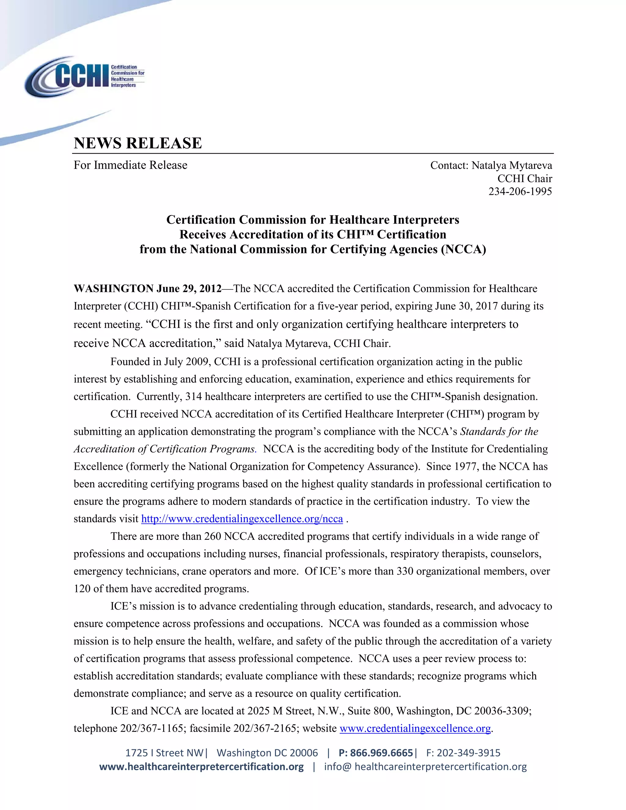 CCHI Certified | PDF