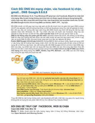 Cách đổi dns khi mạng chậm | PDF