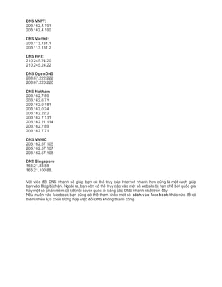 Cách đổi dns khi mạng chậm | PDF