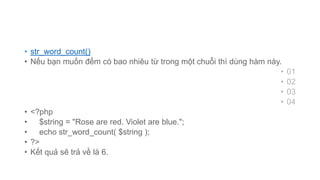 Các hàm thông dụng có sẵn trong php | PPT