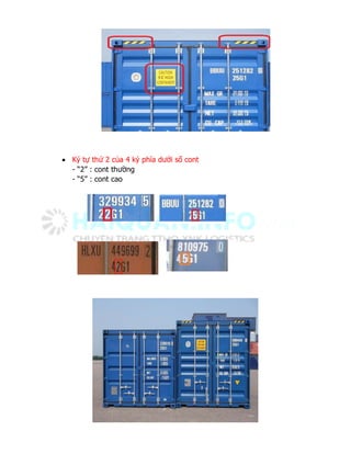 Cách đơn giản phân biệt cont 20' và cont 40' cont cao và cont thường | PDF