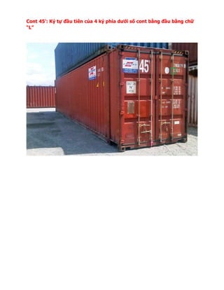 Cách đơn giản phân biệt cont 20' và cont 40' cont cao và cont thường | PDF