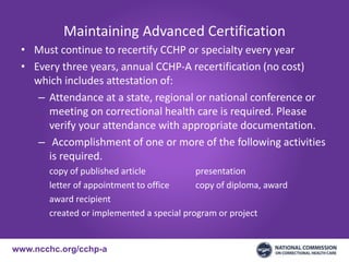 CCHP-A: Advanced professional certification | PPT