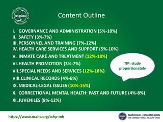 CCHP-MH: Professional Certification for QMHPs, correctional health care ...