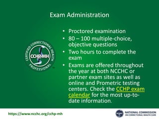 CCHP-MH: Professional Certification for QMHPs, correctional health care ...