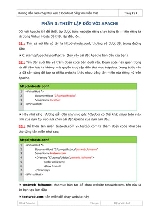 Cách sử dụng tên miền thật khi chạy website ở localhost | PDF