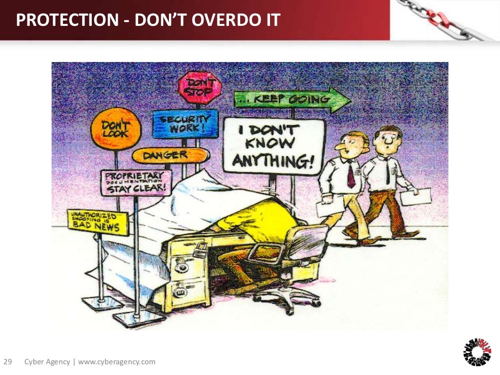 PROTECTION - DON’T OVERDO IT