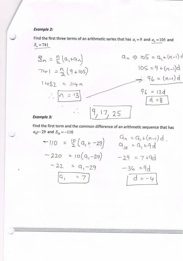 Arithmetic series problems | PDF