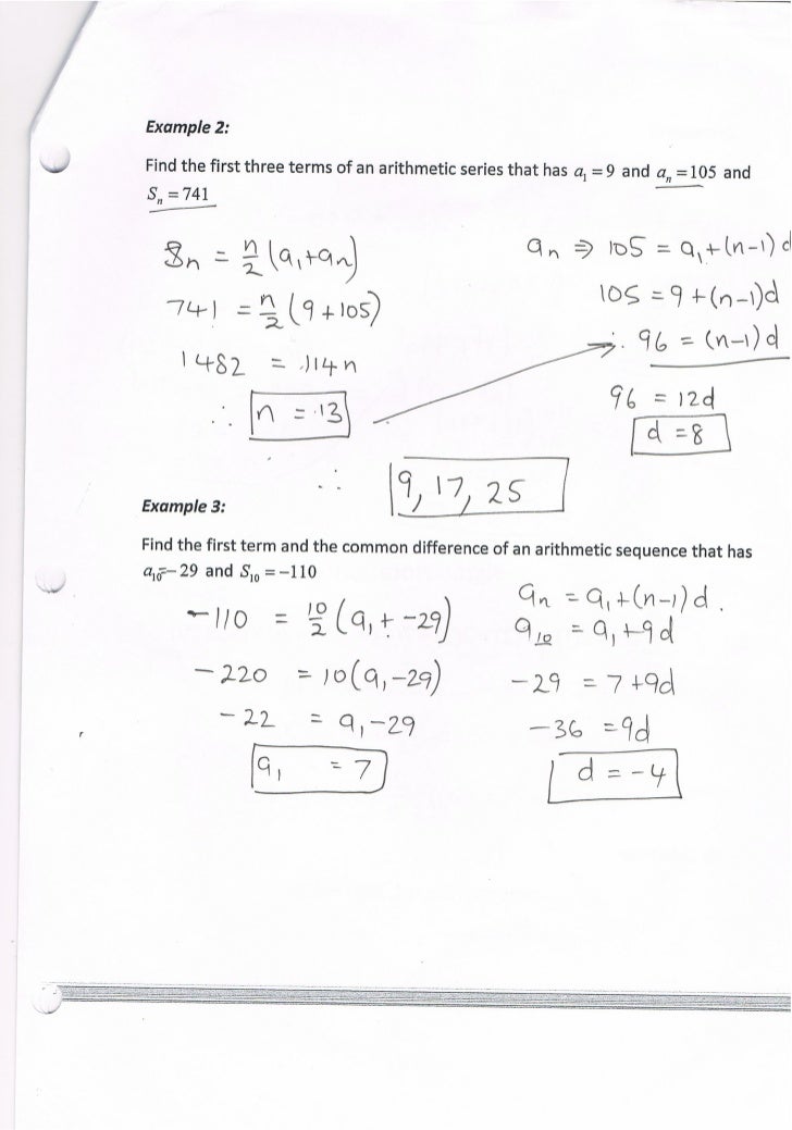 Arithmetic Series Problems Arithmetic Series Problems