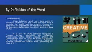 Cci1 lec 1 definition of creative industry | PPTX