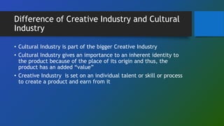 Cci1 lec 1 definition of creative industry | PPTX