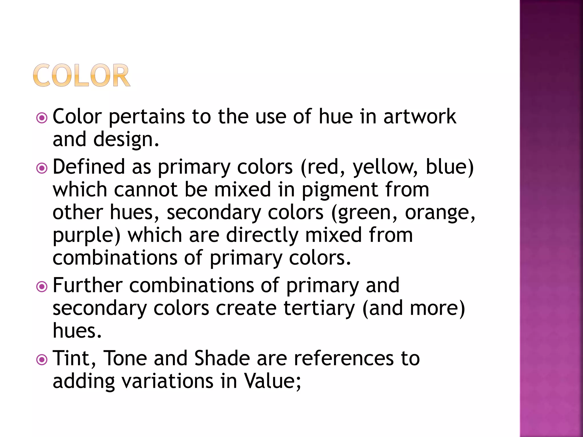 Cci1 lec 7 definition of design its elements and principle | PPT