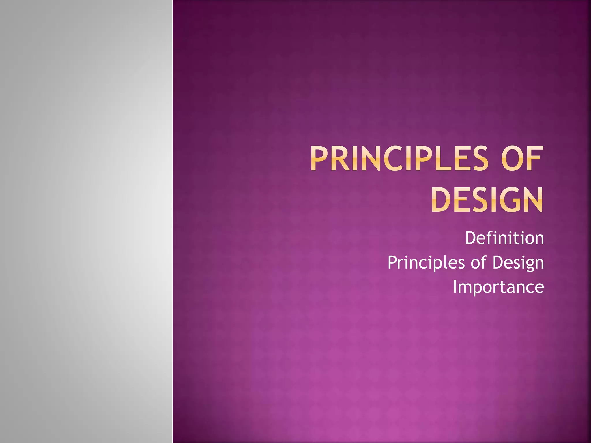 Cci1 lec 7 definition of design its elements and principle | PPTX ...