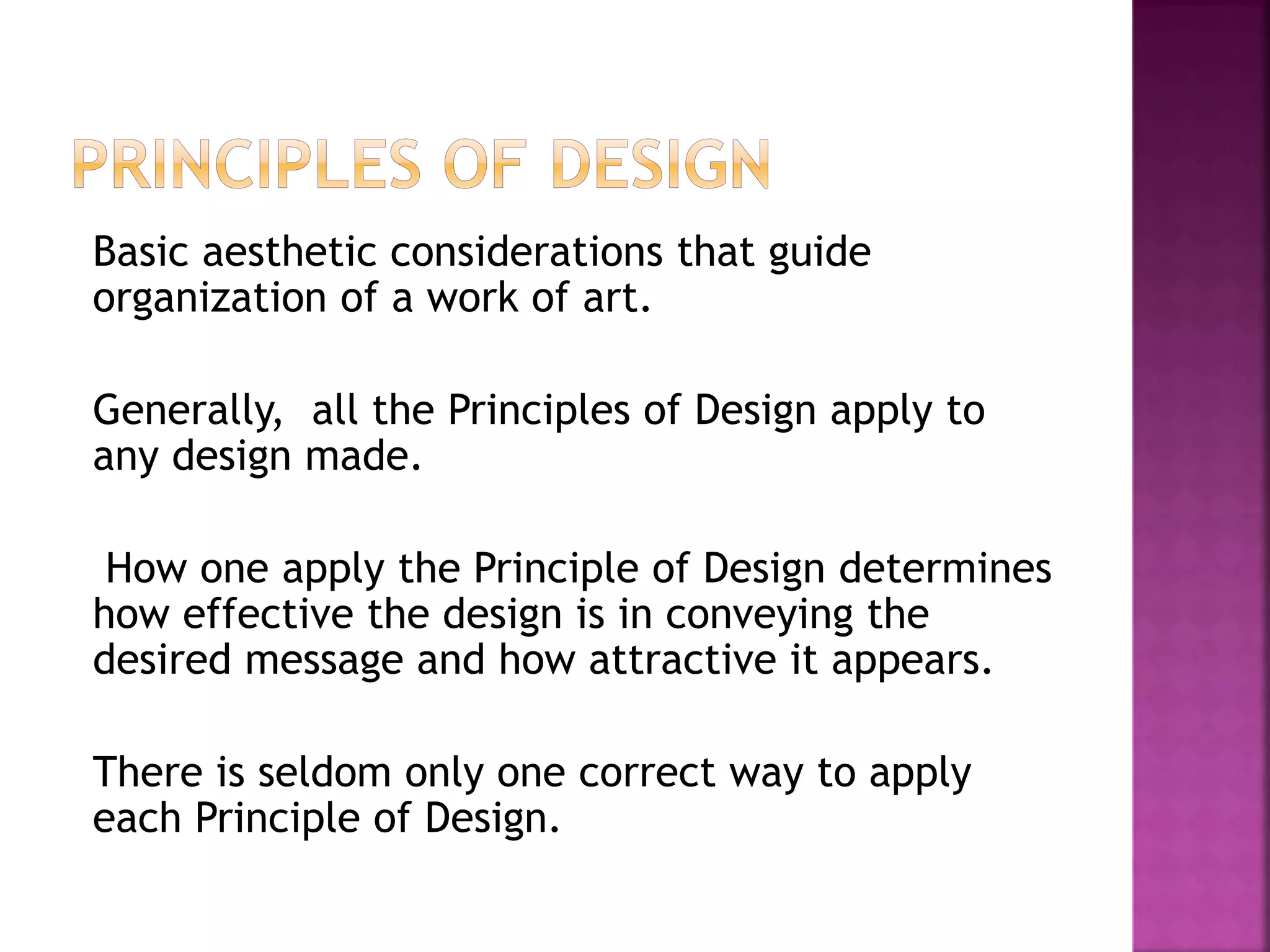 Cci1 lec 7 definition of design its elements and principle | PPTX | Design | Fine Art