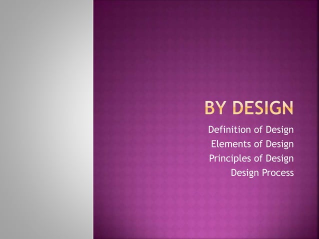 Cci1 lec 7 definition of design its elements and principle | PPTX ...